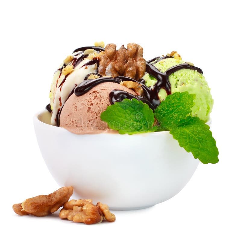 Various Ice Cream Sundae Dish Stock Image - Image of product, freeze ...