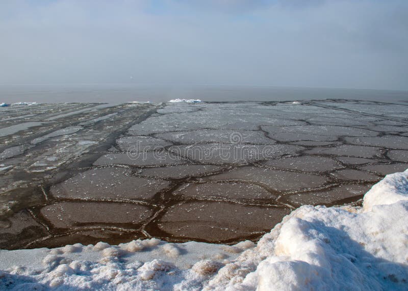 Various Ice Formations in the Sea, Ice Texture on the Water Surface ...