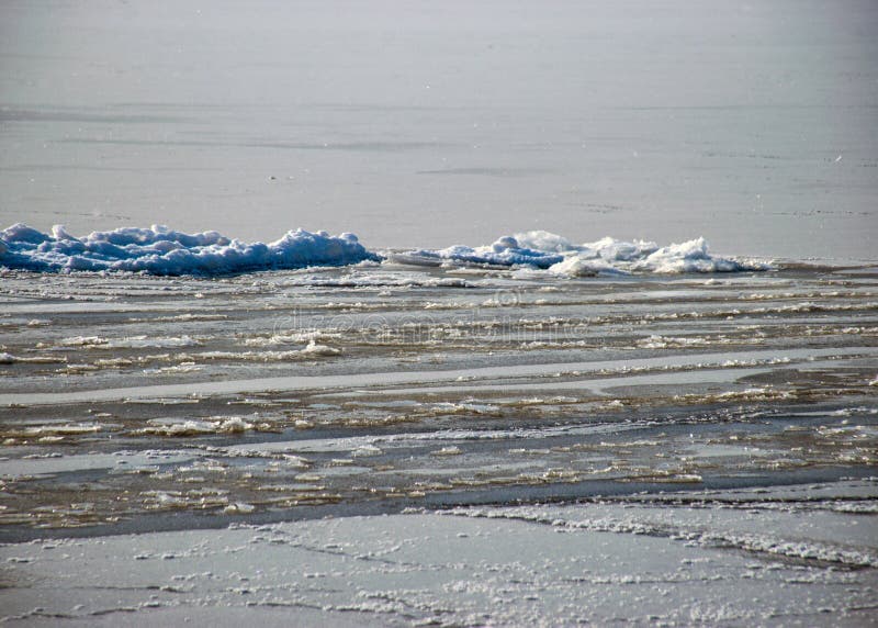Various Ice Formations in the Sea, Ice Texture on the Water Surface ...