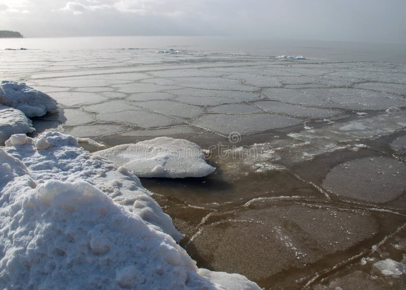 Various Ice Formations in the Sea, Ice Texture on the Water Surface ...