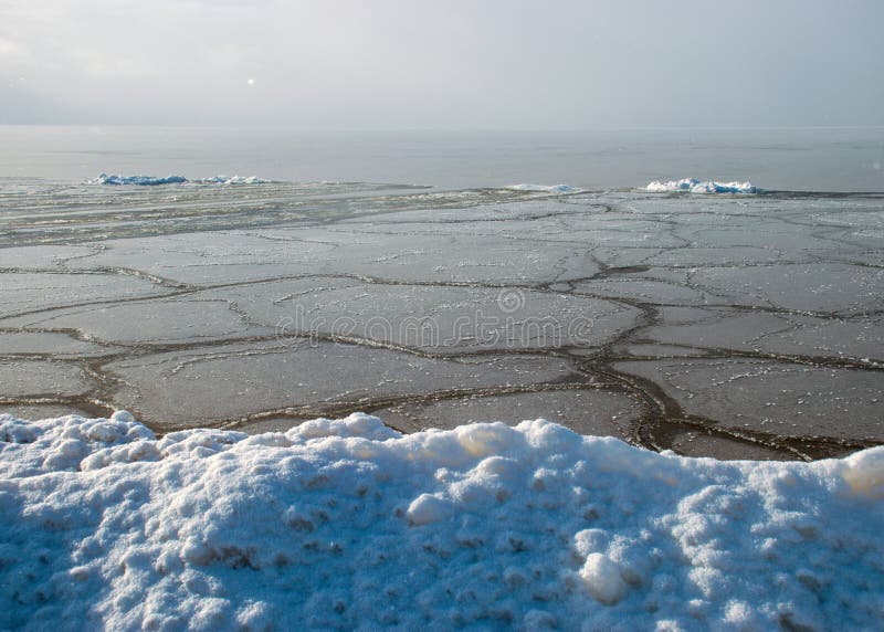 Various Ice Formations in the Sea, Ice Texture on the Water Surface ...