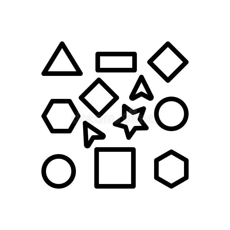 Black Line Icon for Various, Shape and Different Stock Illustration ...
