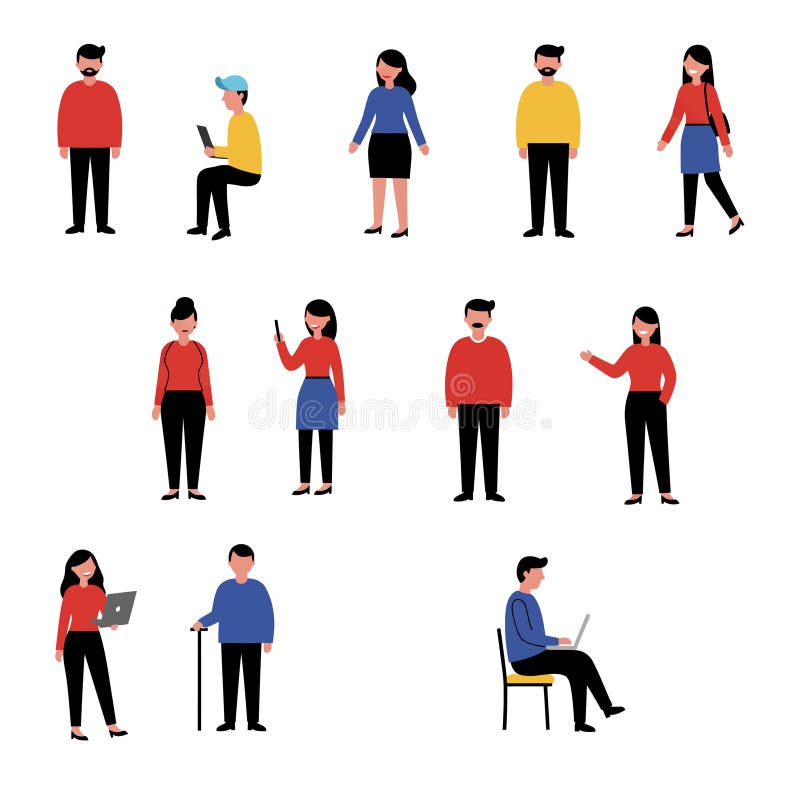 Simple people clipart stock vector. Illustration of casual - 370976930