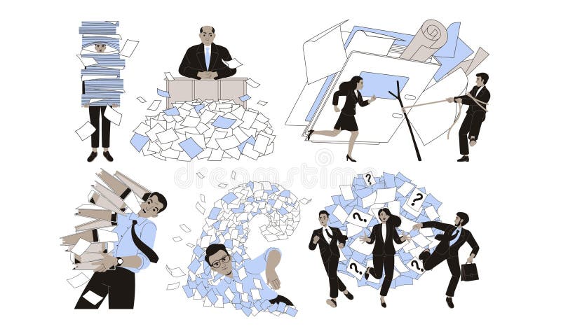 Various Illustrations Depicting Diverse Business Activities in the ...