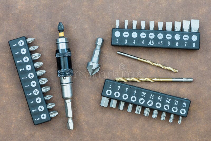 Various Interchangeable Screwdriver Bits with Magnetic Bit Holder Stock ...