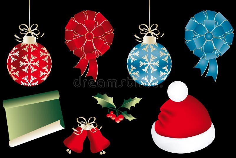 Various Isolated Christmas Objects Stock Vector - Illustration of ...