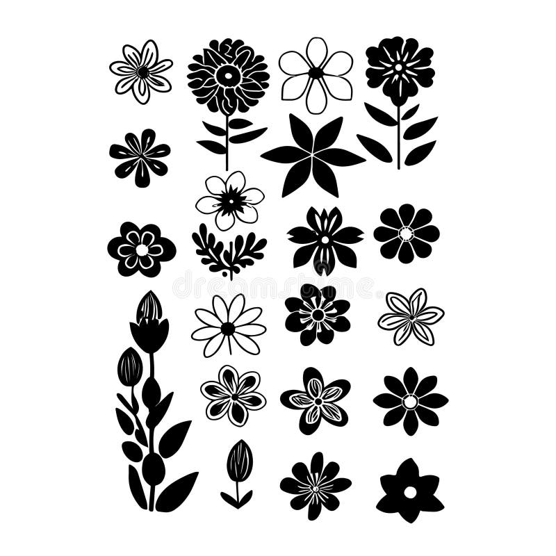 Various Isolated Flower Vector Icon Stock Vector - Illustration of ...