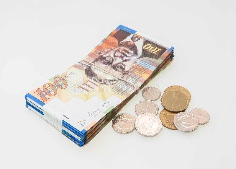Various Israeli Shekel Notes with the New Fifty Note Stock Photo ...