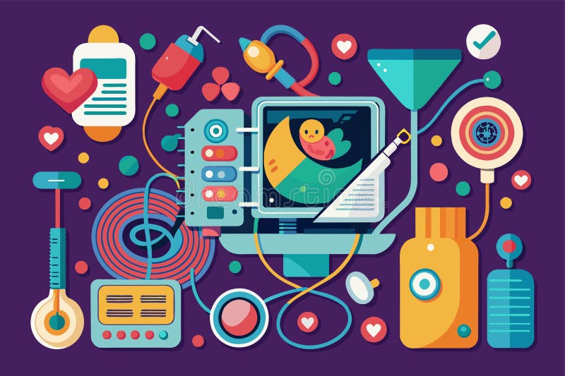 Sonography Customizable Disproportionate Illustration Stock ...