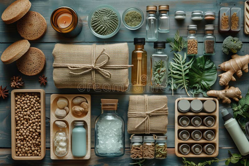 Various Items of Different Types are Arranged on a Table Stock Image ...