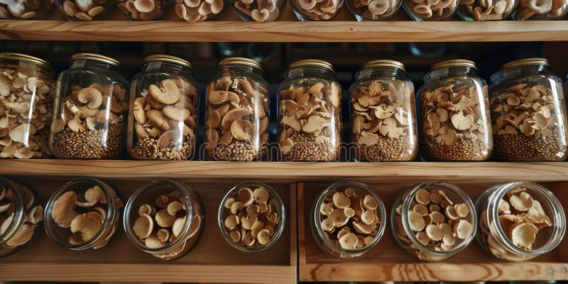 Various Jars of Nuts on Shelf Stock Image - Image of eating, glass ...