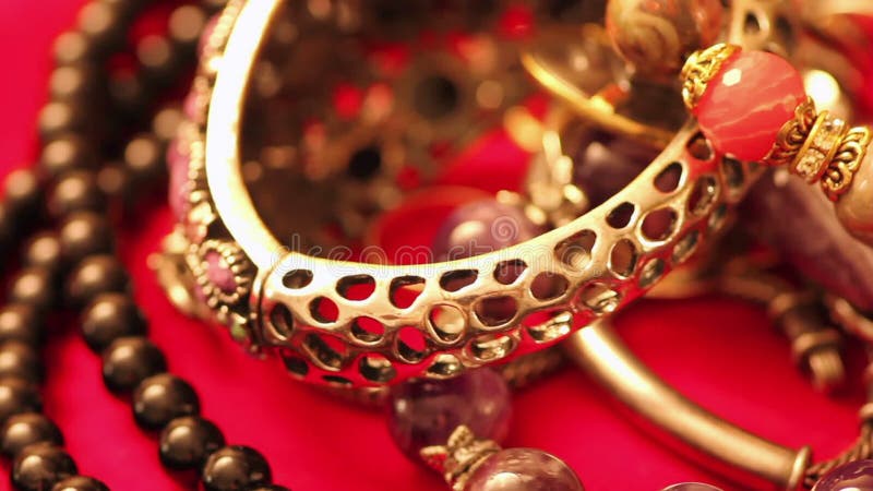 Various jewellery 2 stock video. Video of closeup, treasure - 36611323