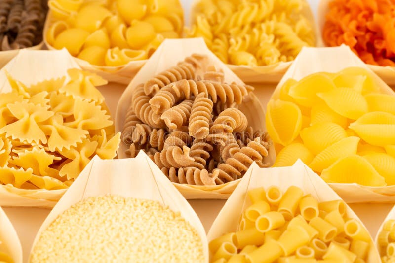 Various kind of pasta stock photo. Image of nutritious - 191284412
