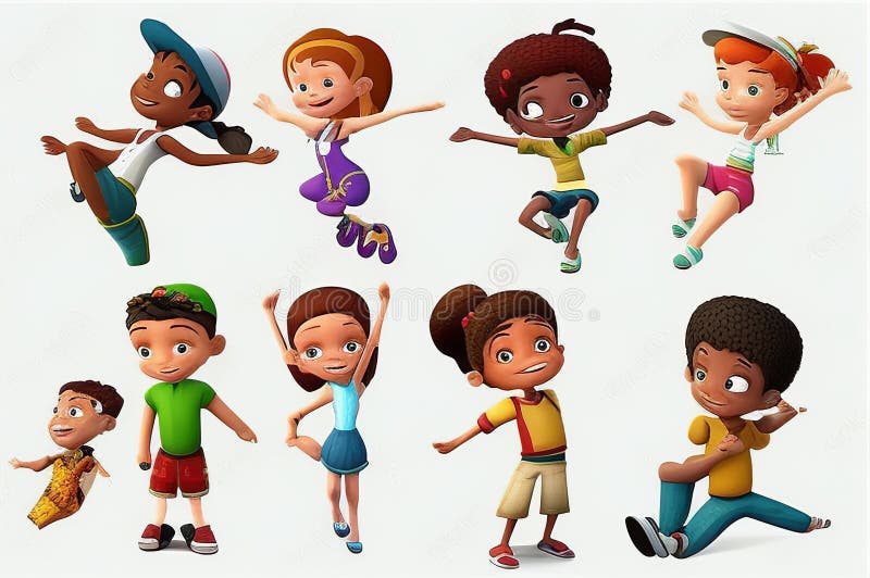 Various Kinds of Cute Little Boy Characters Stock Illustration ...