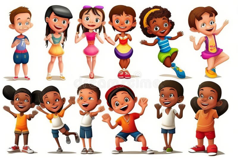 Various Kinds of Cute Little Boy Characters Stock Illustration ...