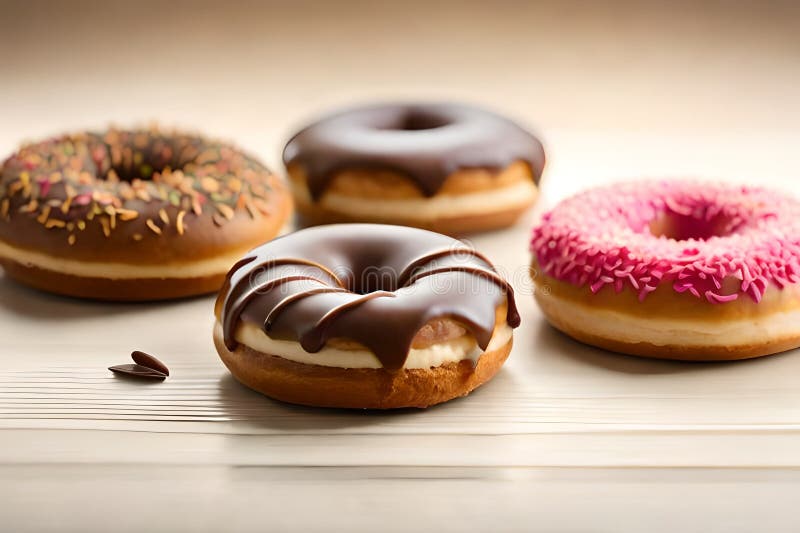 Various Kinds of Delicious Donuts Stock Illustration - Illustration of ...