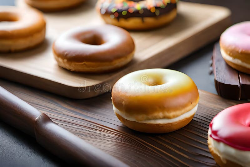 Various Kinds of Delicious Donuts Stock Illustration - Illustration of ...