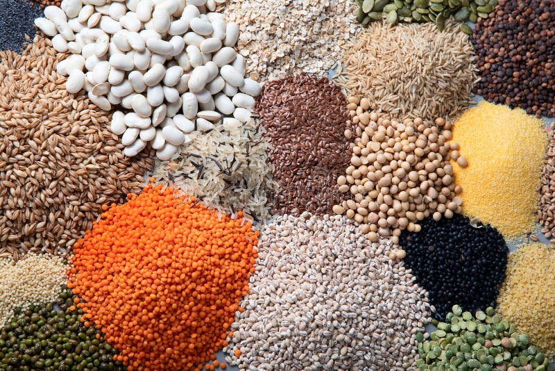 Various Kinds of Natural Grains Stock Photo - Image of cooking ...