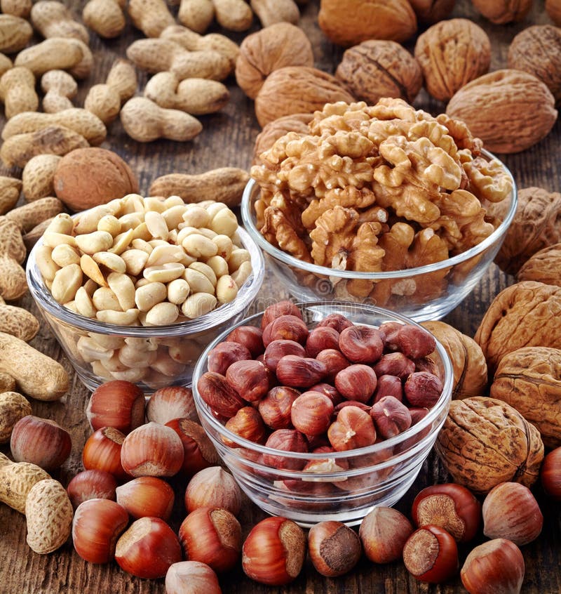 Various kinds of nuts stock photo. Image of group, tasty - 39893518