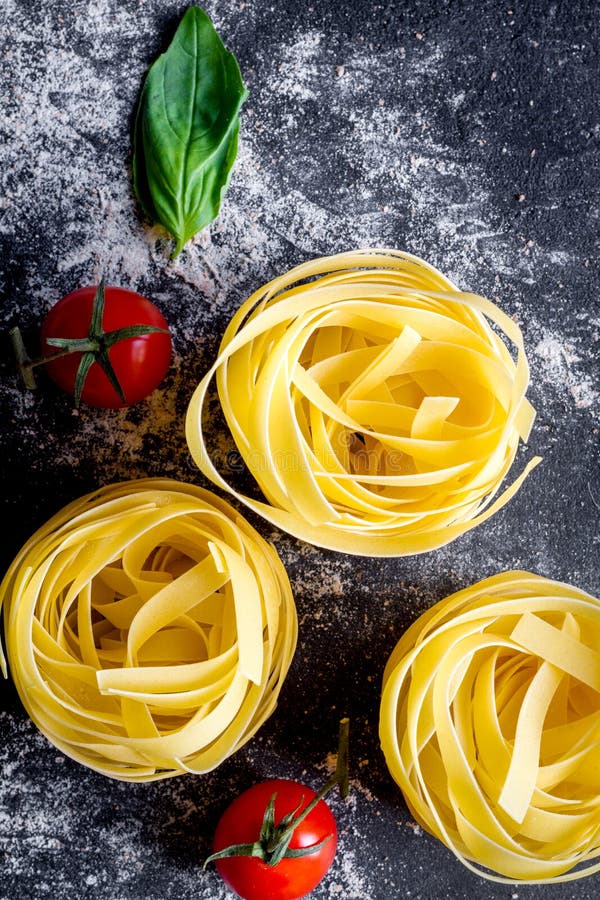 Various Kinds of Paste on Dark Background Top View Stock Photo - Image ...