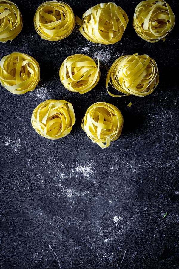 Various Kinds of Paste on Dark Background Top View Stock Photo - Image ...