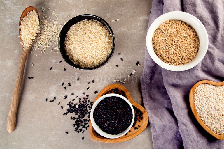 Various Kinds of Rice Grains Stock Image - Image of rice, agriculture ...