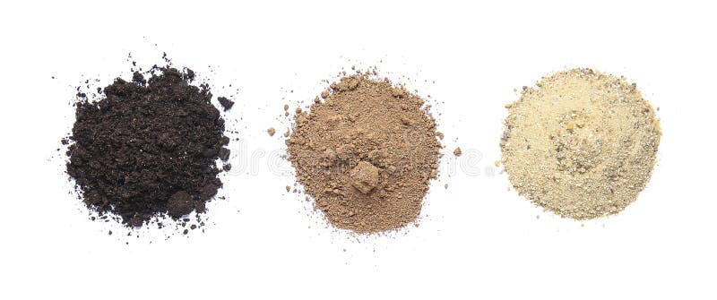 Different Types of Soil on White Background Stock Photo - Image of ...