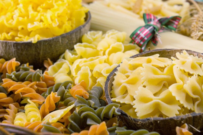 Various Pasta Selection in Labeled Jars Stock Image - Image of fusili ...