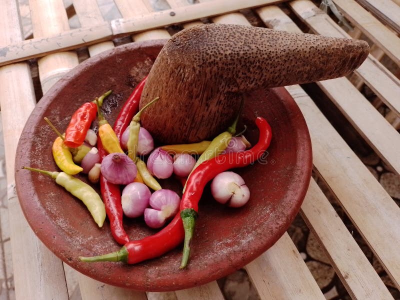 Various Kitchen Spices in a Mortar and Pestle Stock Image - Image of ...