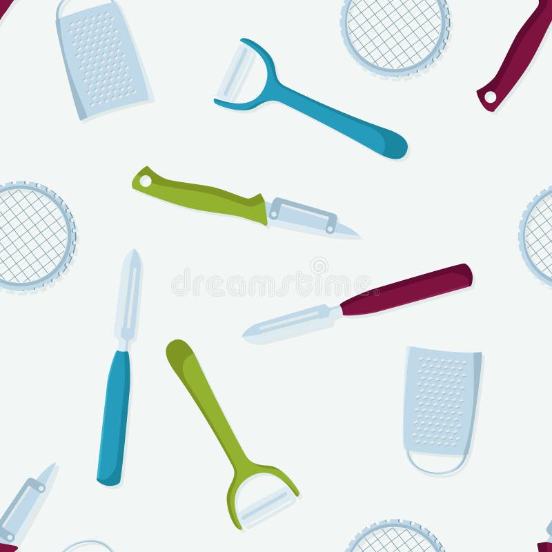 Set of Various Kitchen Tools Stock Vector - Illustration of ladle ...