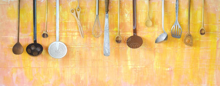 Various Kitchen Utensils, Cooking Concept Stock Photo - Image of space ...