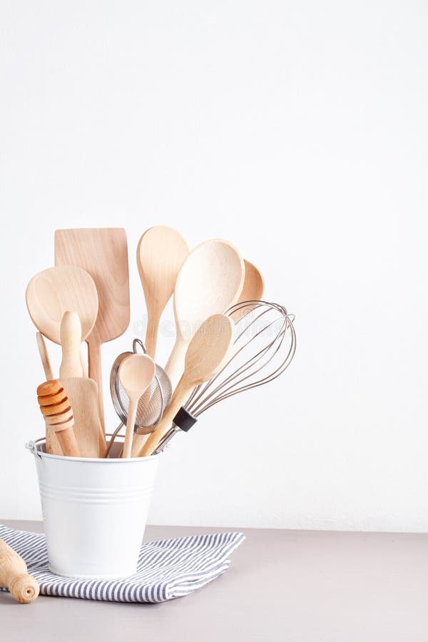 Various Kitchen Utensils. Recipe Cookbook, Cooking Classes Conce Stock ...