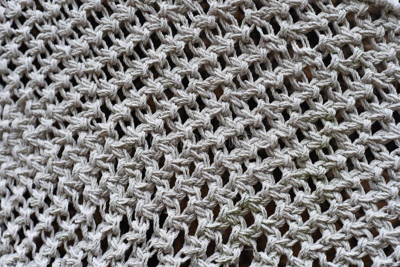 Various Knots of Macrame Technique Made of White Threads Stock Photo ...