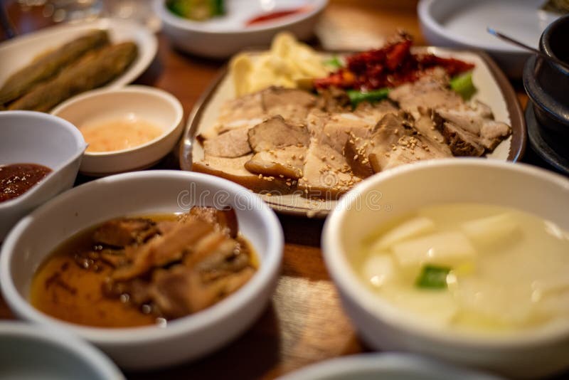 Various Korean Traditional Dishes on the Table. Stock Photo - Image of ...