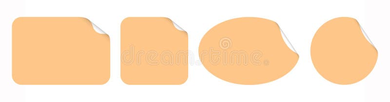 Various Label Stickers with Rolled Up Corner As an Illustration Stock ...