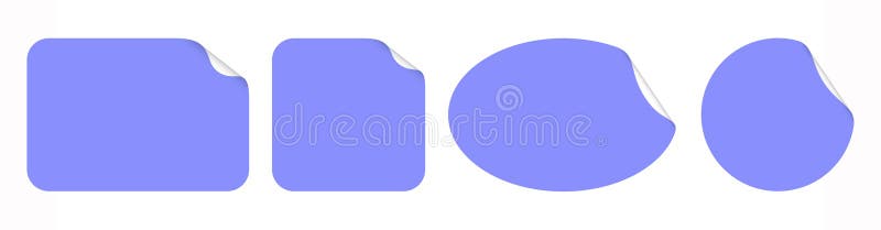 Various Label Stickers with Rolled Up Corner As an Illustration Stock ...