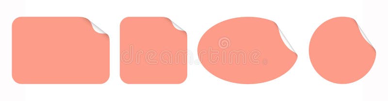 Various Label Stickers with Rolled Up Corner As an Illustration Stock ...