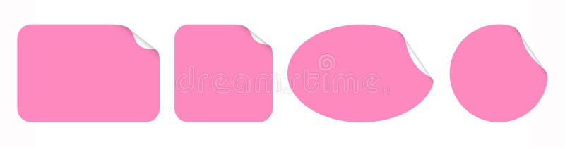 Various Label Stickers with Rolled Up Corner As an Illustration Stock ...
