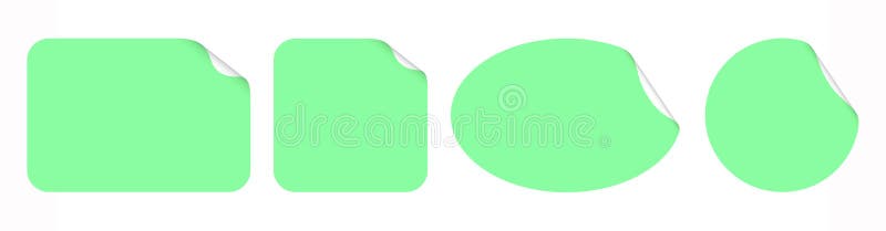 Various Label Stickers with Rolled Up Corner As an Illustration Stock ...