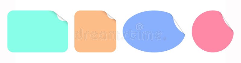 Various Label Stickers with Rolled Up Corner As an Illustration Stock ...