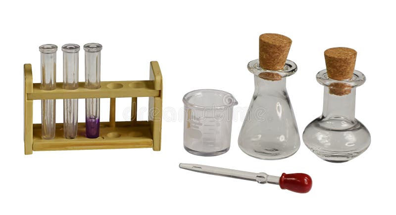 Laboratory Equipment Including Beakers and Vials Stock Photo - Image of ...