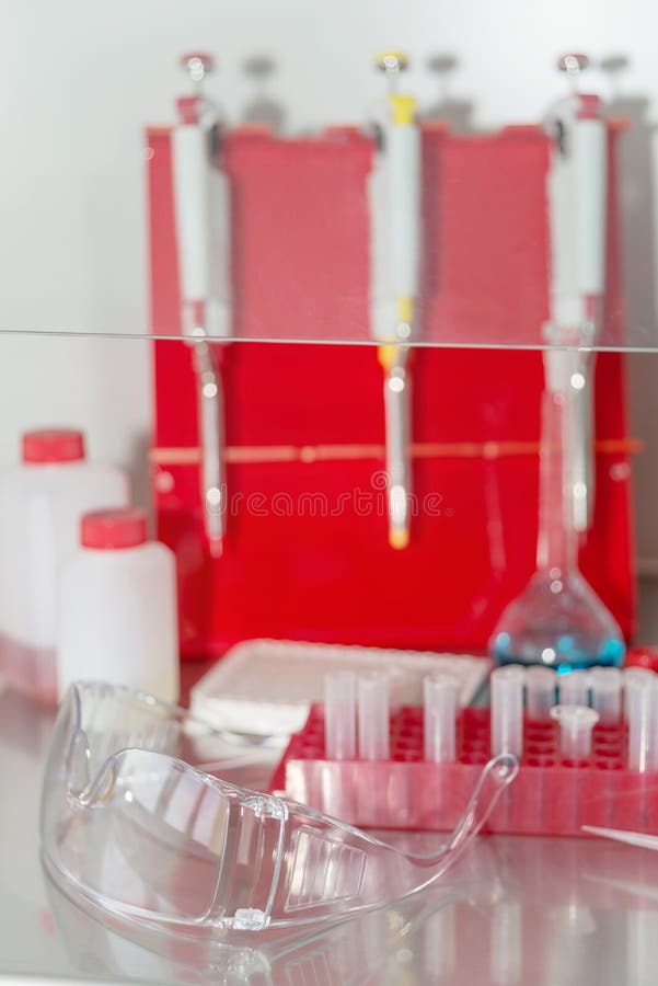 Various Laboratory Equipment Stock Image - Image of plastic, tubes ...