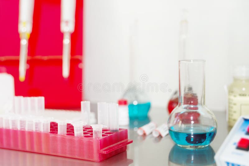 Various Laboratory Equipment Stock Image - Image of biology, flasks ...