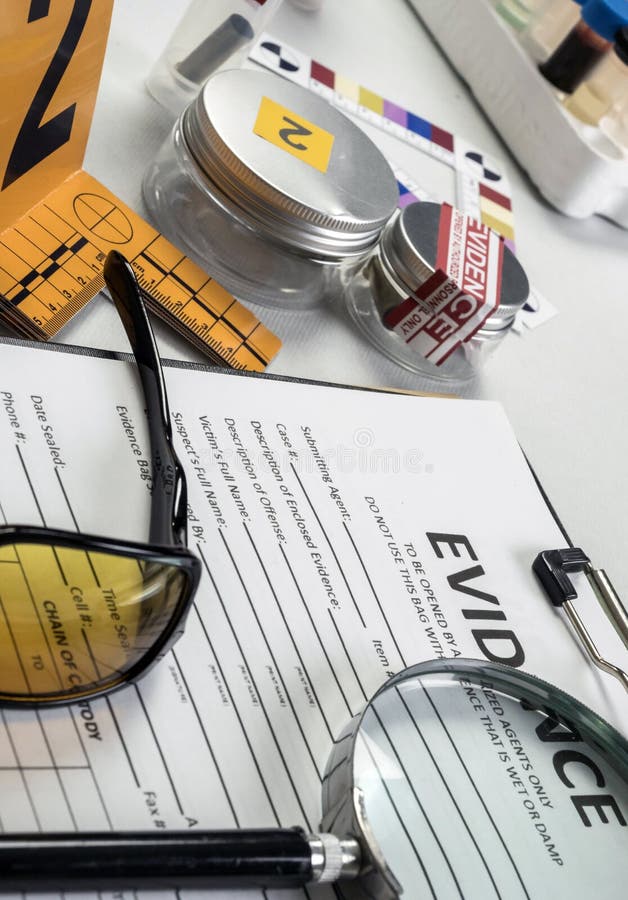 Various Laboratory Tests Forensic Equipment Stock Image - Image of ...
