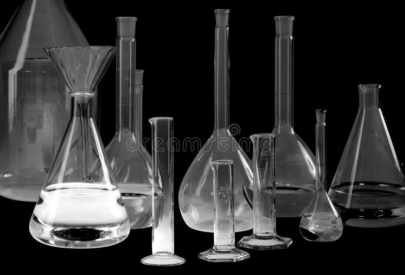 Various Laboratory Glassware Stock Photo - Image of sample, chemistry ...