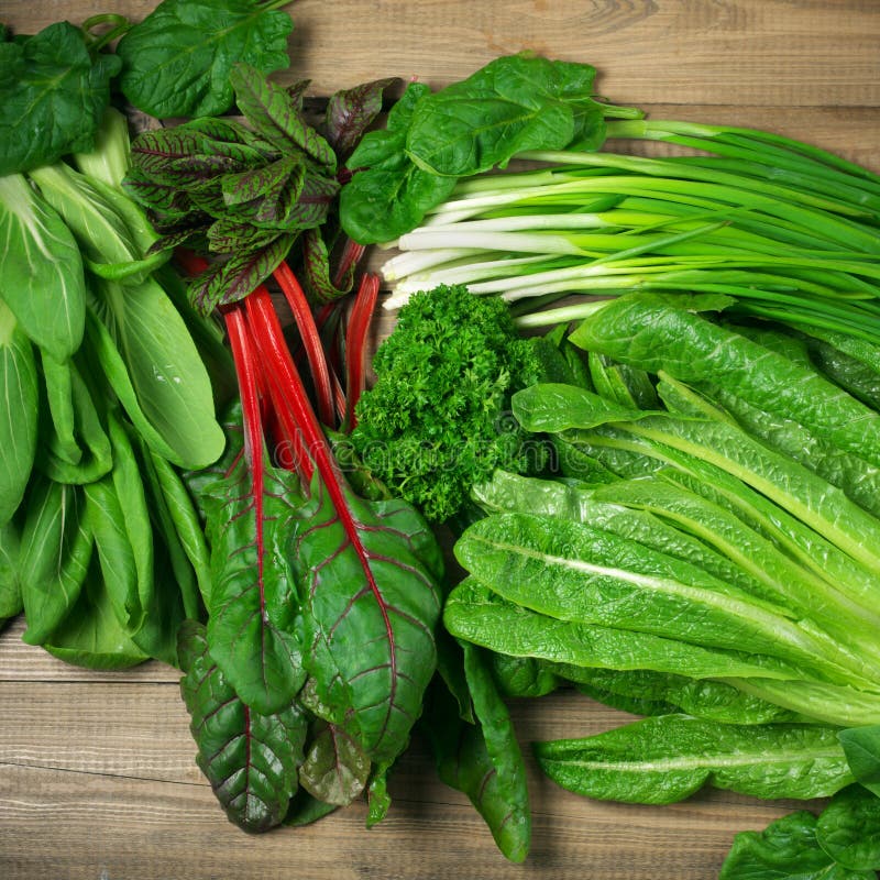 Various leafy vegetables stock photo. Image of collection - 72640274