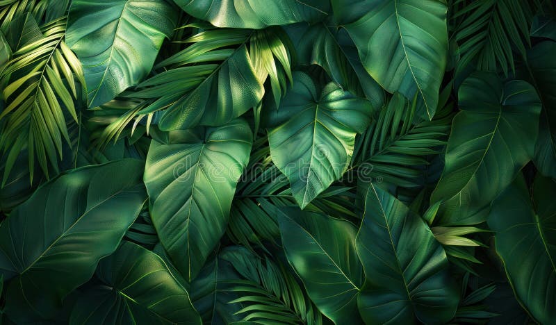 Various Leaves of Tropical Jungle Tropical Leaves Stock Photo - Image ...