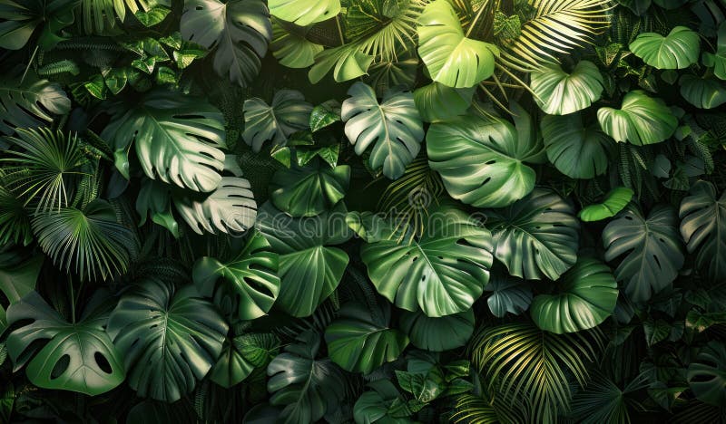 Various Leaves of Tropical Jungle Tropical Leaves Stock Image - Image ...
