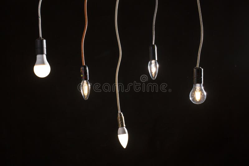 Various Led Lamp on Black Background Stock Image - Image of dark ...