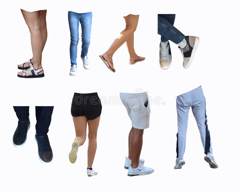 Various Legs with Different Clothing and Position- Stock Image - Image ...
